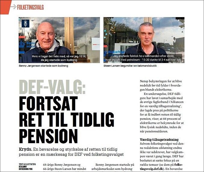 Forbund: Bevar tidlig pension | Dansk El-Forbund