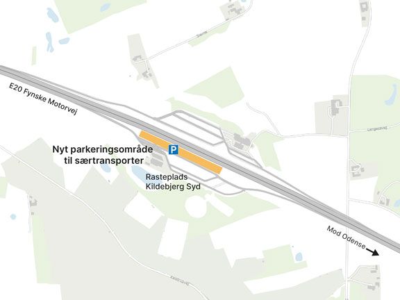 Rasteplads Kildebjerg Syd på Fyn får nu parkeringsområde til ...