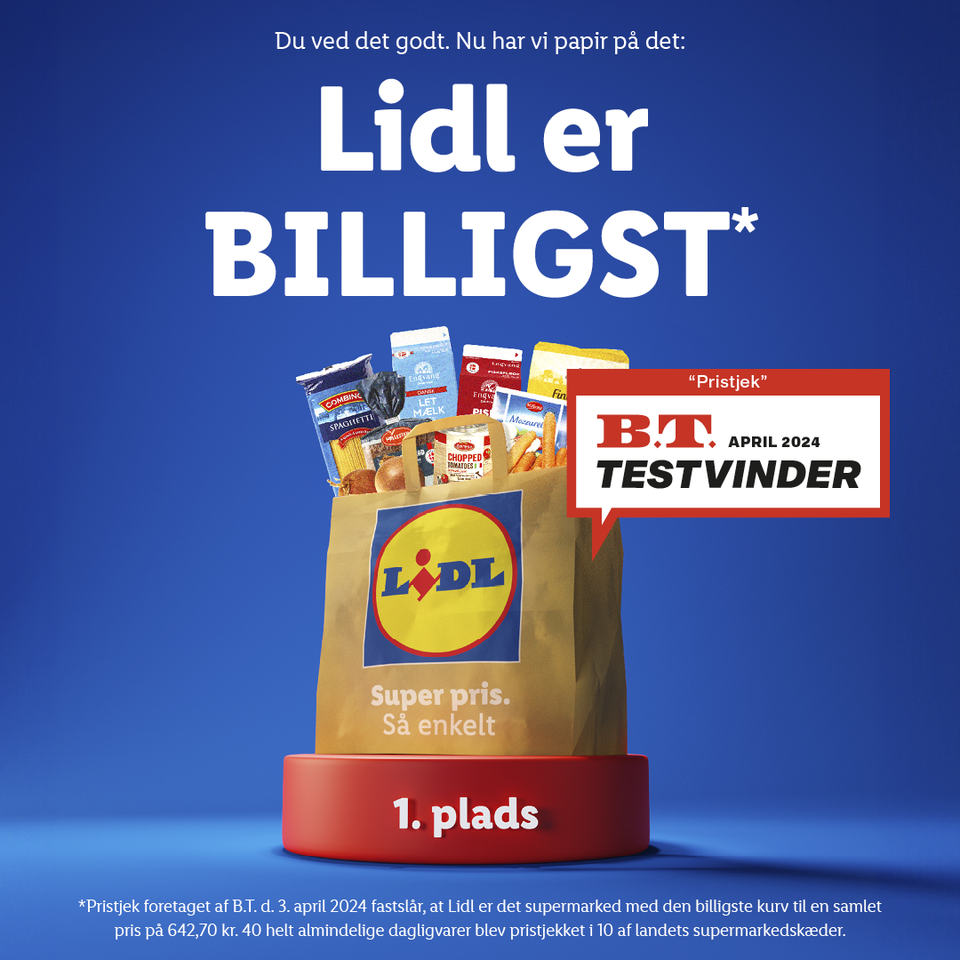 Lidl vinder B.T.s pristjek på 40 dagligvarer | Lidl Danmark